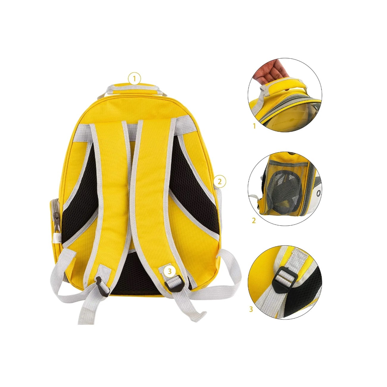 Rucsac transport animale de companie DARO, pisica, catel mic, galben ...