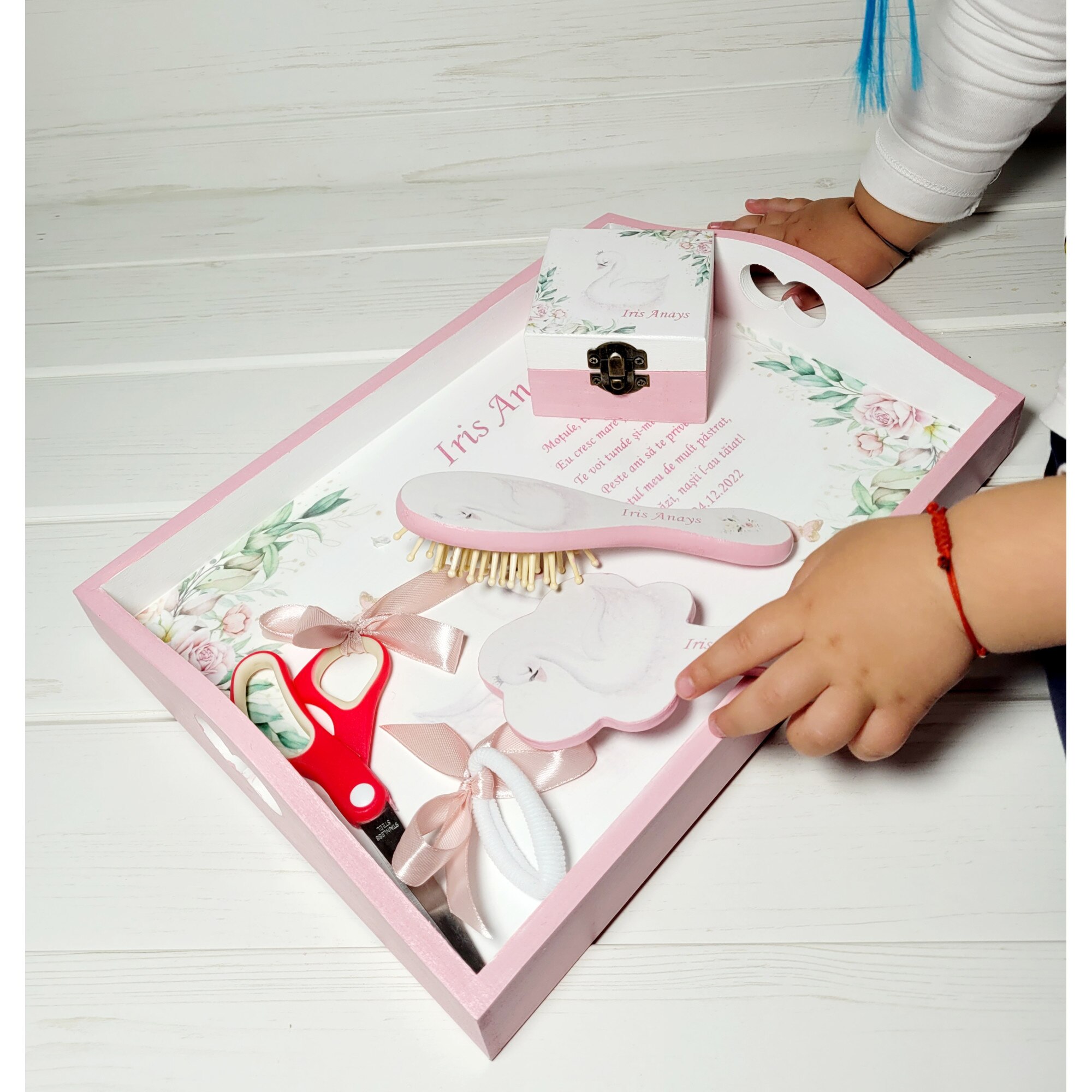 Set mot/ turta- model Lebada/ Angel the swan -7 piese, nume Ecaterina ...