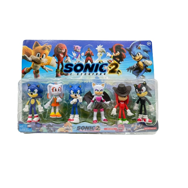 Set 6 figurine Sonic, multicolor, 10 cm, 3 ani+ - eMAG.ro