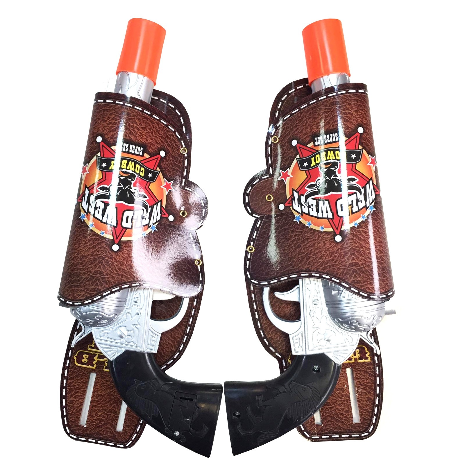 Set Pistoale jucarie Cowboy, cu Teaca pentru Pistol si Curea, 5 Piese ...