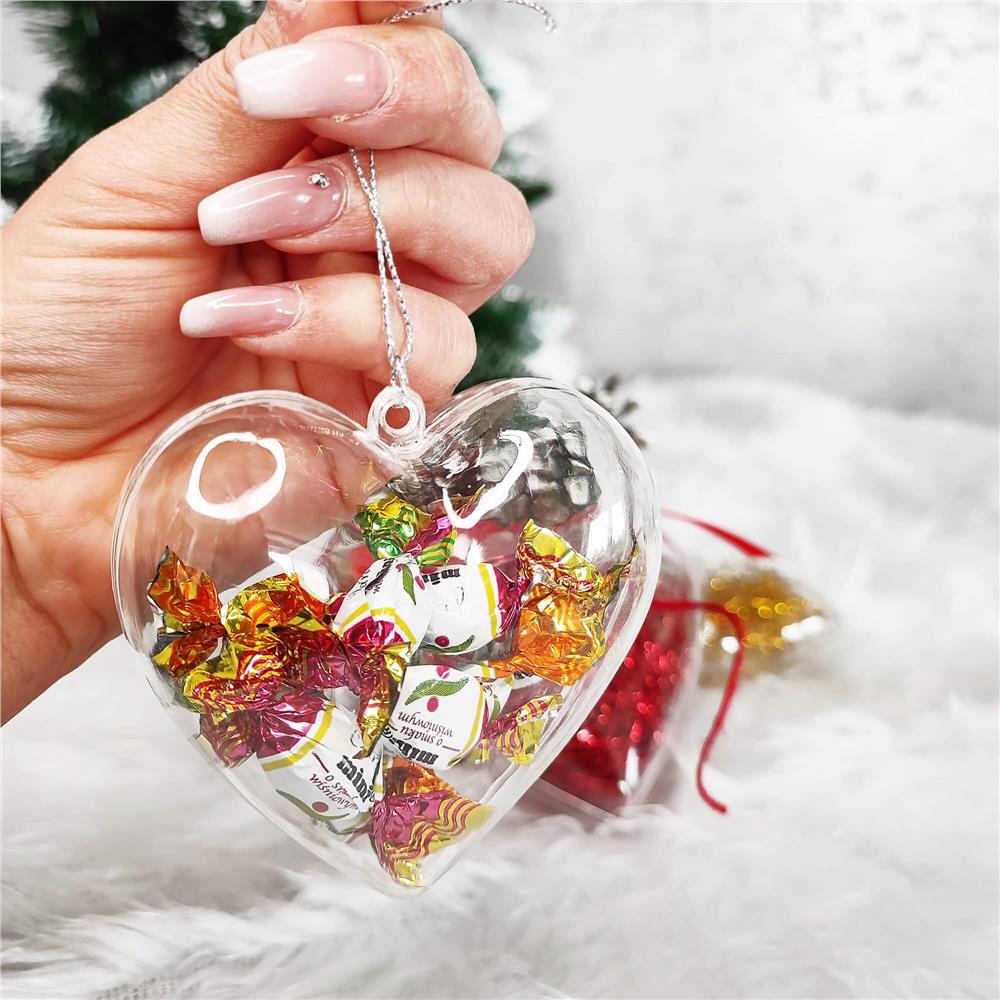 Decoratiune tip inima, acrilica, 12 cm, transparent - eMAG.ro