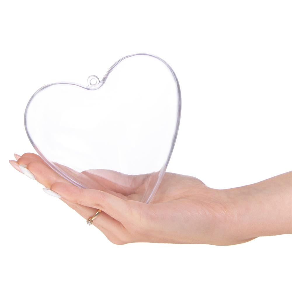Decoratiune tip inima, acrilica, 12 cm, transparent - eMAG.ro