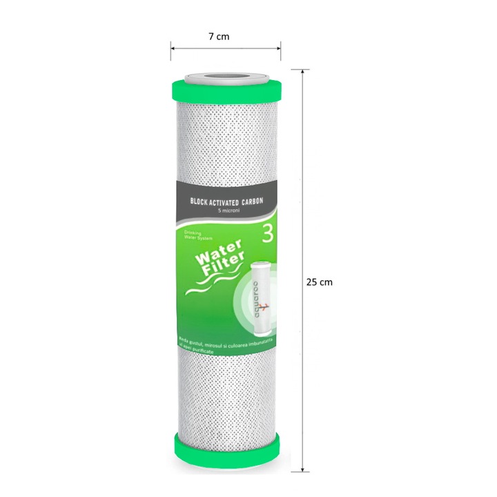 Cartus filtru apa prefiltrare NANO Bloc Carbon 5 microni (25 cm ...