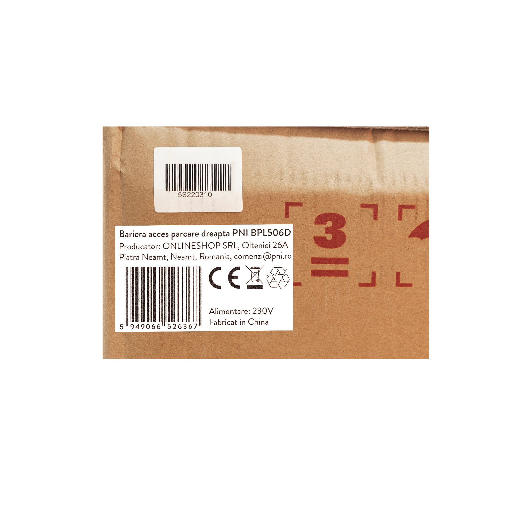 Bariera acces parcare dreapta PNI BPL506D cu Led, lungime bariera 6m ...