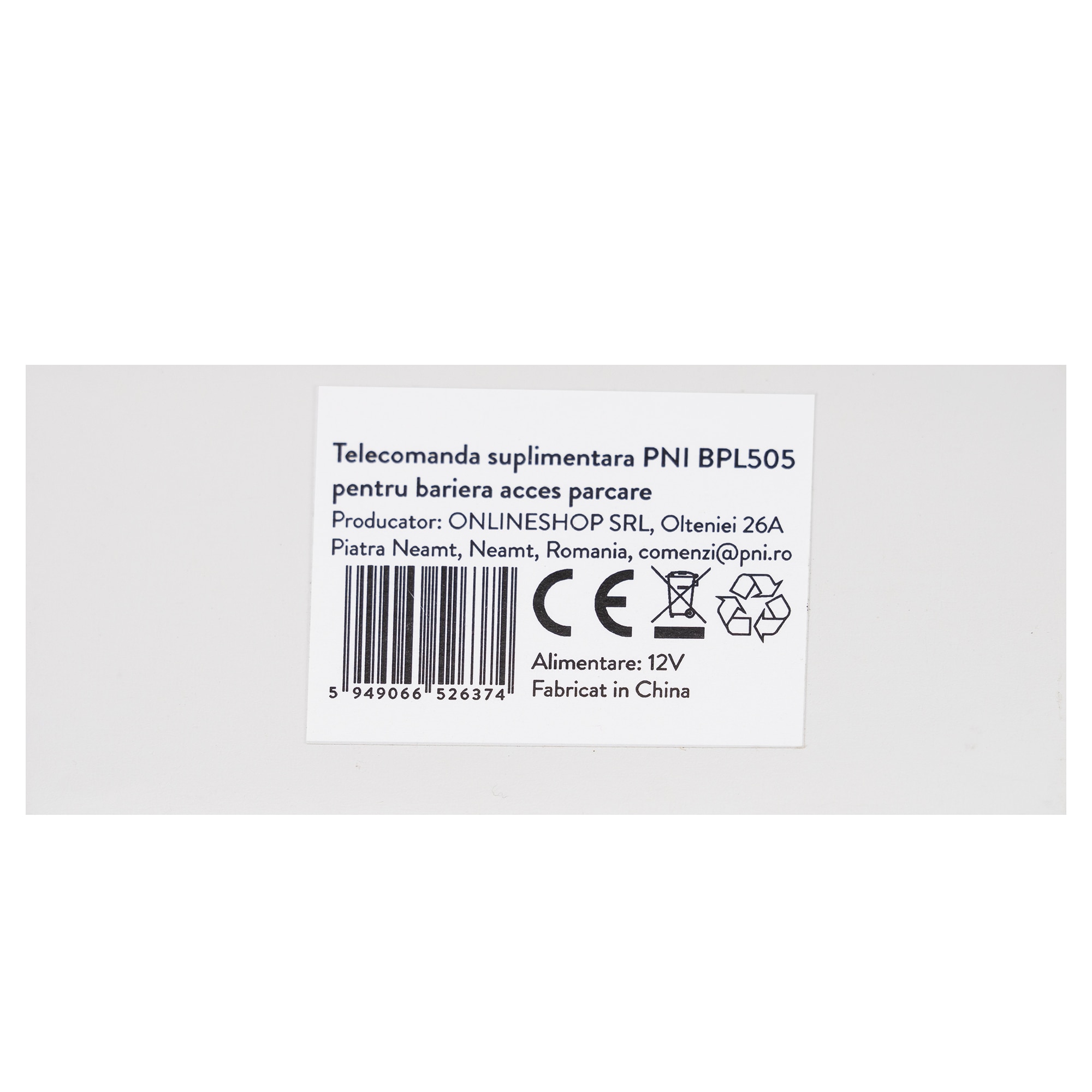 Telecomanda suplimentara PNI BPL505 pentru bariera acces parcare - eMAG.ro