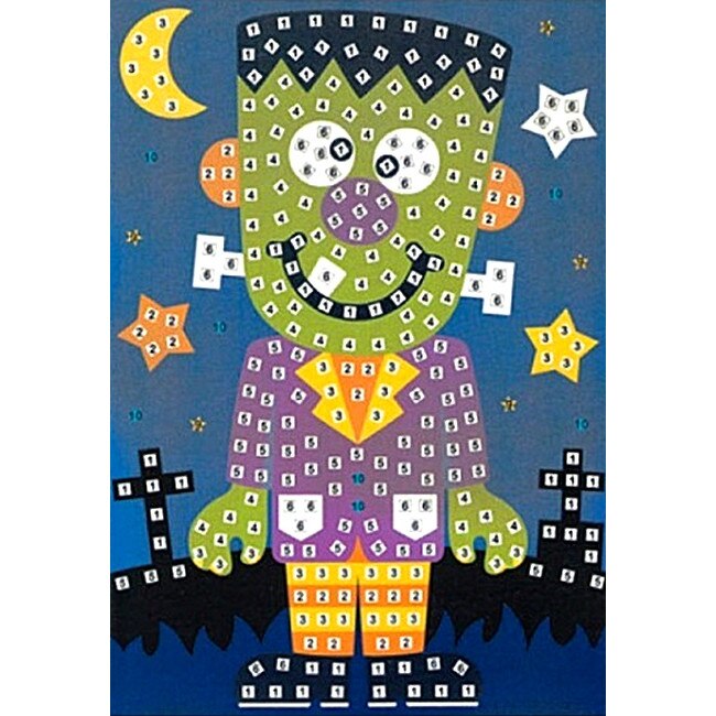 Set imagine mozaic cu patrate autoadezive Halloween, zombie, 23 x 16 cm ...