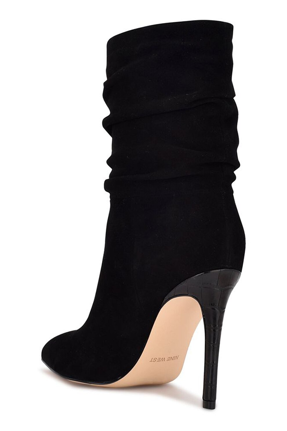 NINE WEST, Botine de piele, fara inchidere Jenn, Negru, 5.5 - eMAG.ro