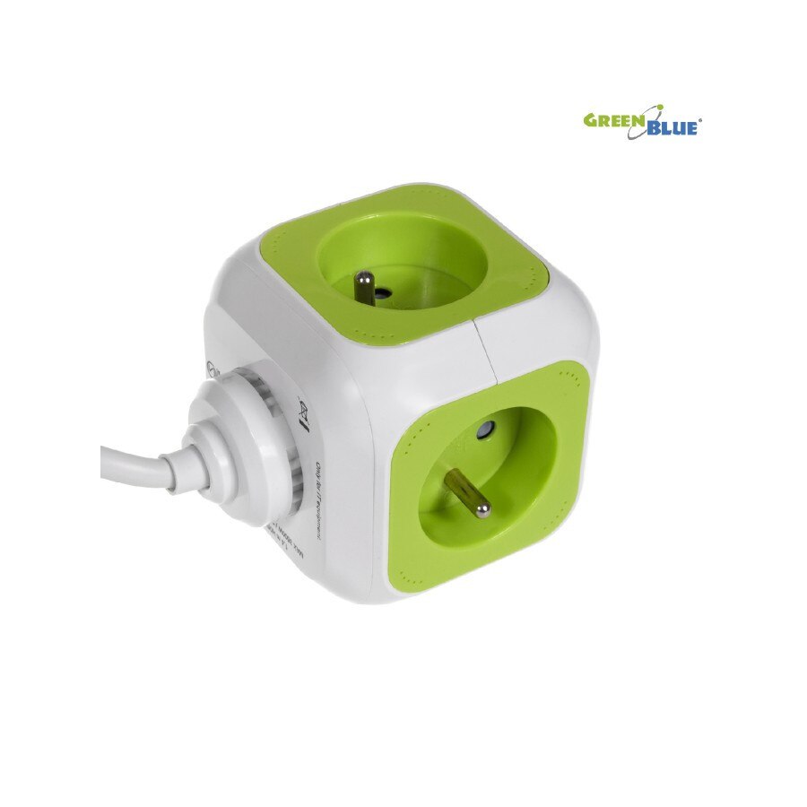 Prelungittor cu priza GreenBlue, Magic Cube, Priza cvadrupla, 2 intrari ...