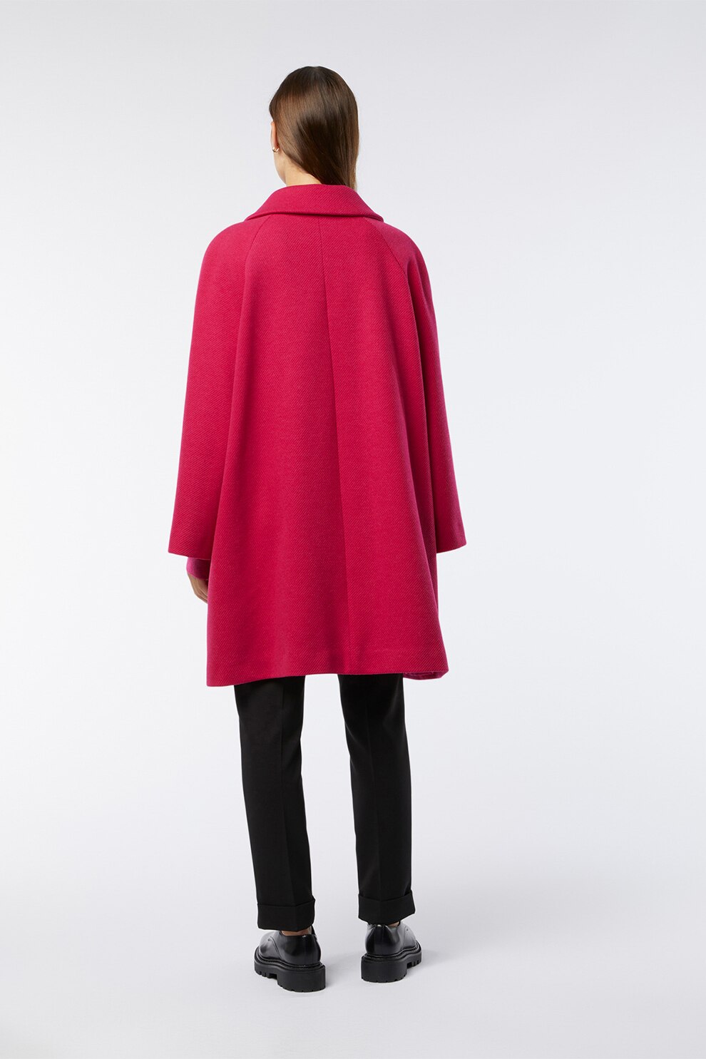 Oltre, Palton lejer din amestec de lana, Roz aprins, 2 - eMAG.ro