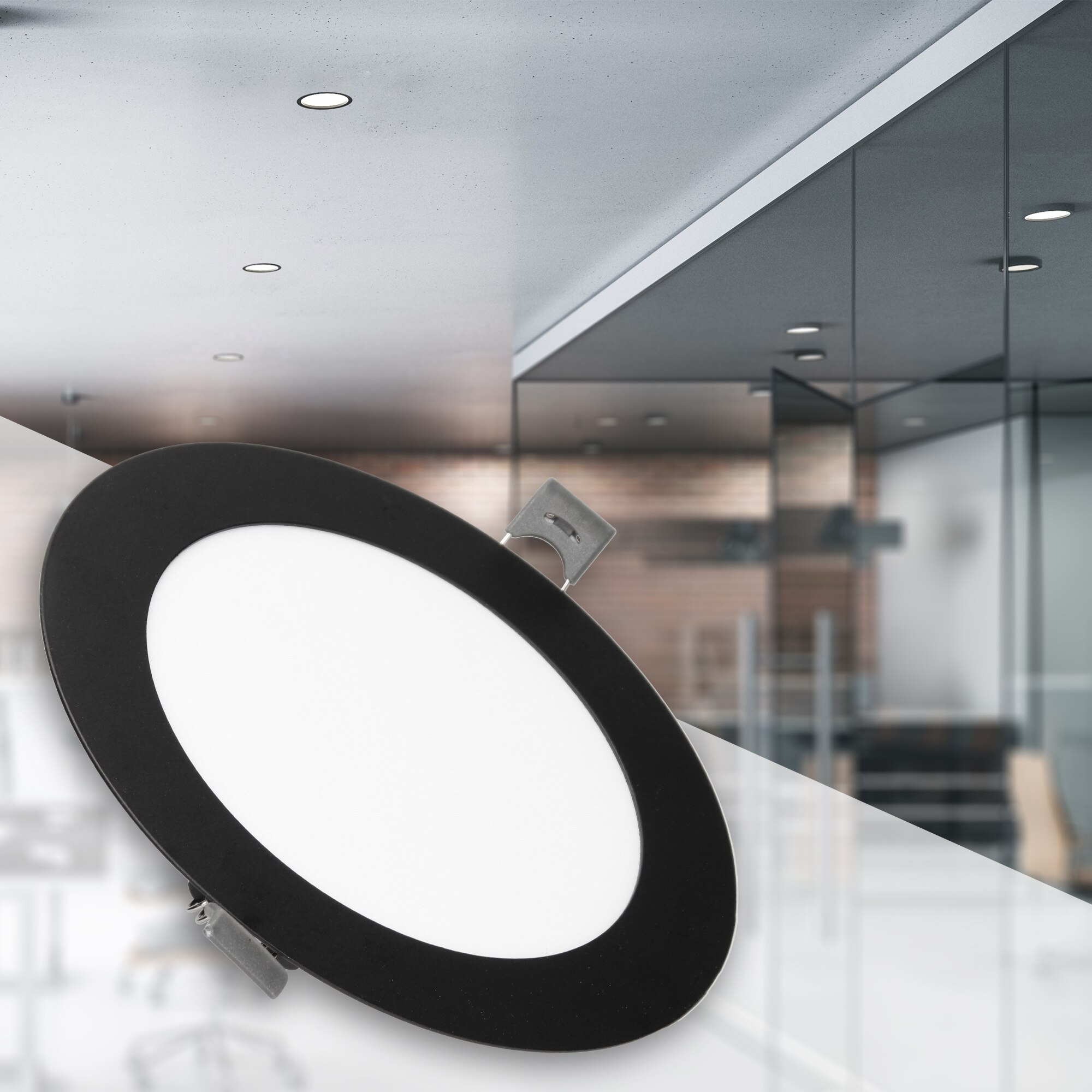 Panou LED ultraslim, ECD Germany, 9 W, rotund, 145 mm, 3000 K, lumina ...