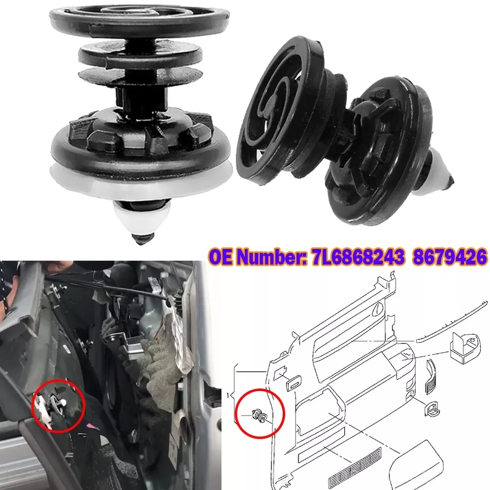 Set 10 Bucati clipsuri cleme bumbi fixare usa portiera 7L6868243 ...