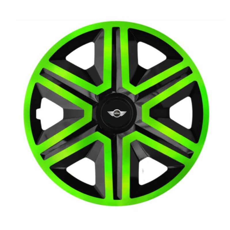 Set 4 capace roti Black and green R16 pentru gama auto Mini Cooper ...