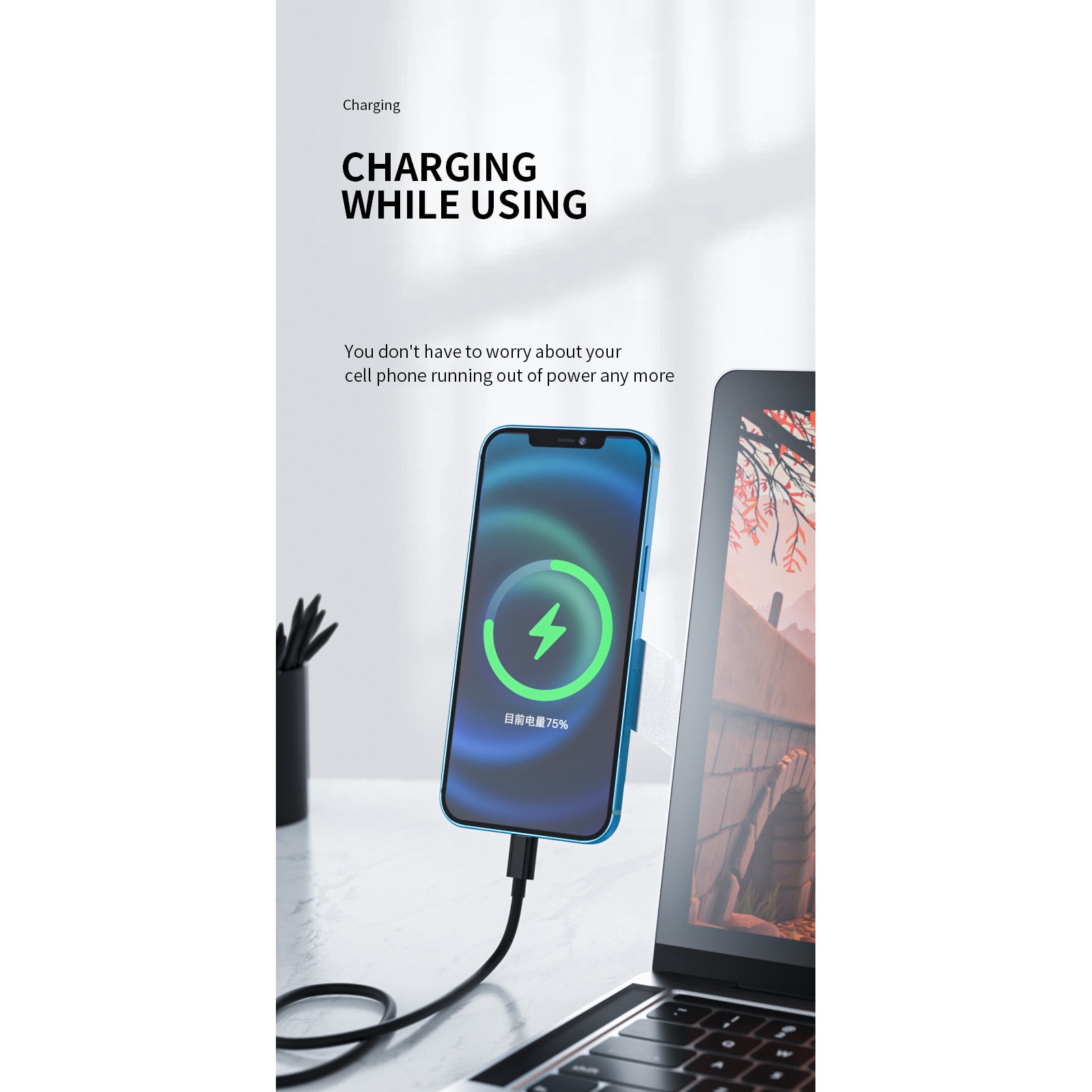 Suport magnetic telefon, Metal, 12x3x0.5 cm, Albastru - eMAG.ro