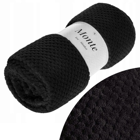 Patura Monte, Spod Igły i Nitki, Microfibra, 150 x 200 cm, Negru - eMAG.ro