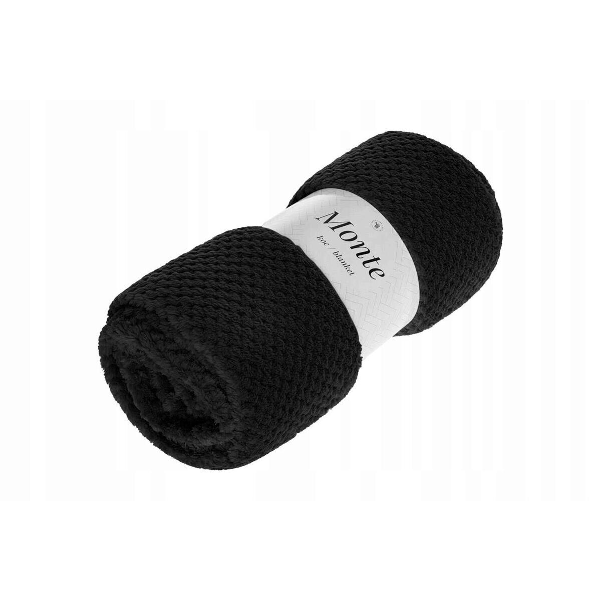 Patura Monte, Spod Igły i Nitki, Microfibra, 150 x 200 cm, Negru - eMAG.ro