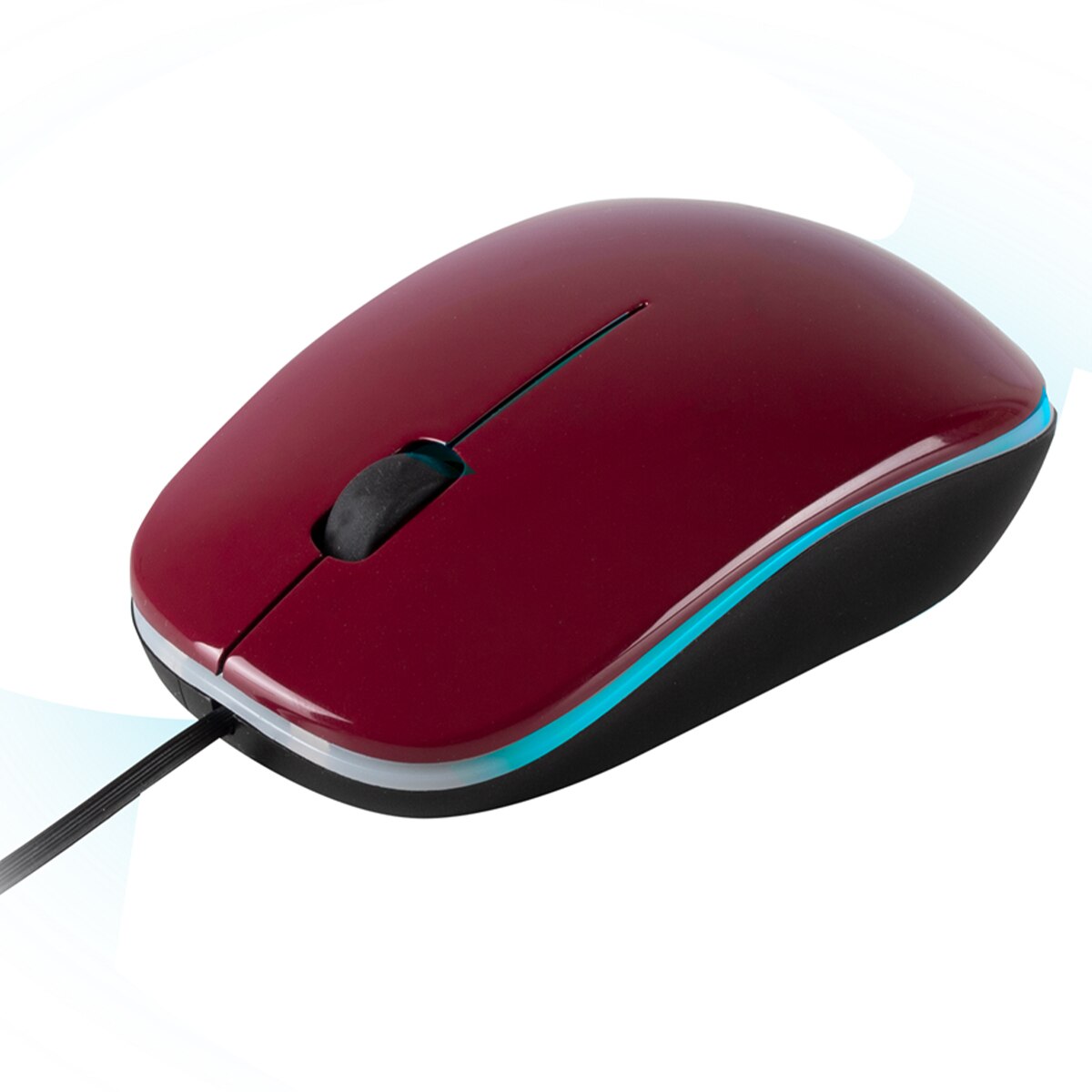 Mouse optic cu fir NGS Addict Maroon, 1000 dpi, USB, Lumini LED, Negru ...