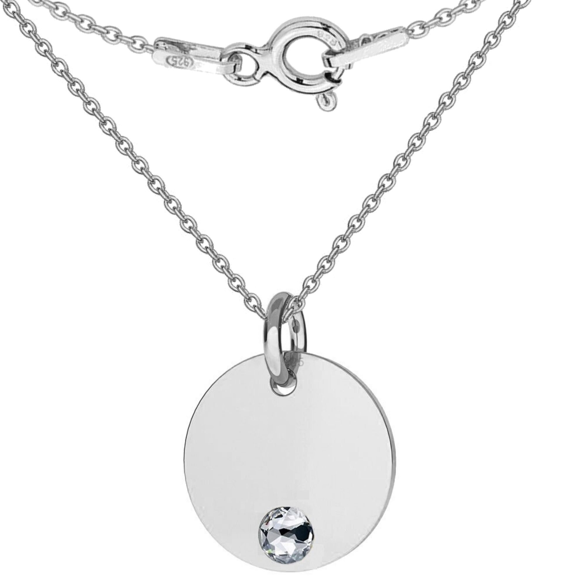 Colier Argint 925 placat cu Rodiu Alb, GlassIdeas, Lant cu Pandantiv ...