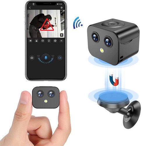 Camera Spion cu doua lentile iUni D3, Wi-Fi, 4K, 170 grade, Senzor de ...