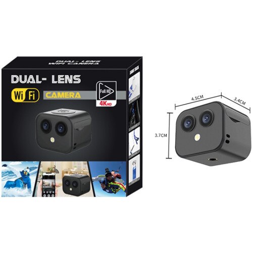 Camera Spion cu doua lentile iUni D3, Wi-Fi, 4K, 170 grade, Senzor de ...