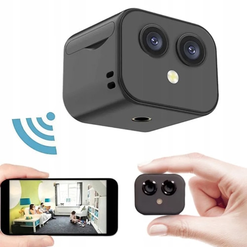 Camera Spion cu doua lentile iUni D3, Wi-Fi, 4K, 170 grade, Senzor de ...