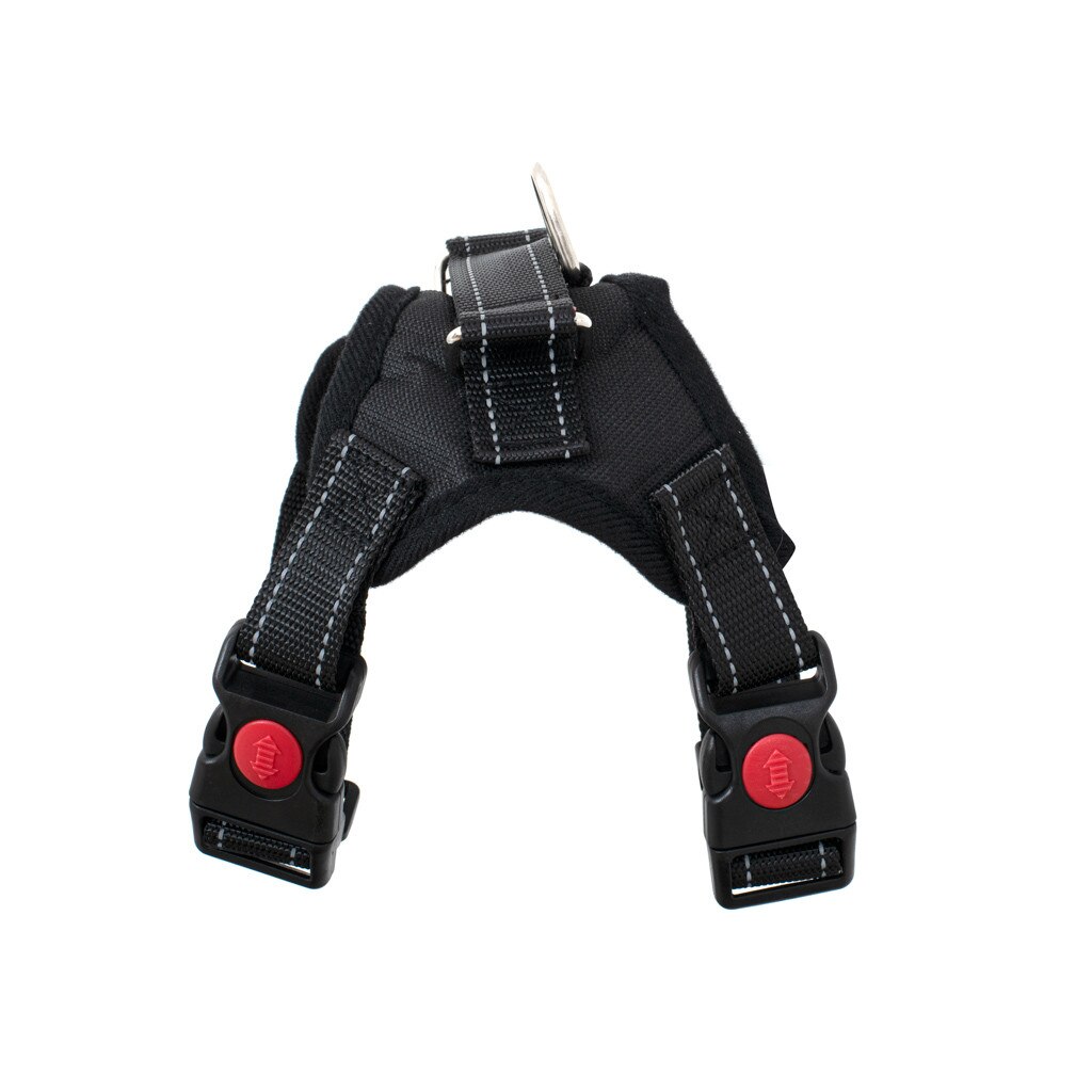 Ham reglabil pentru caini, reflectorizant, Negru, 38 x 23 cm, Marime XL ...