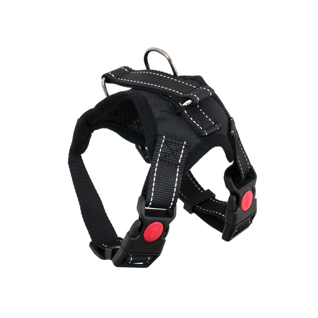 Ham reglabil pentru caini, reflectorizant, Negru, 20 x 12 cm, Marime XS ...