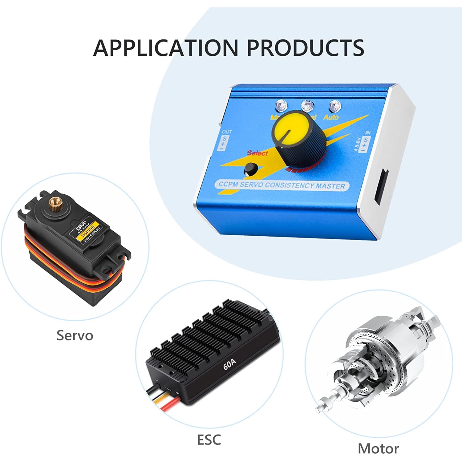 Servo Tester DC 4.8V-6V RC aluminiu caz multifunctional Servo ...