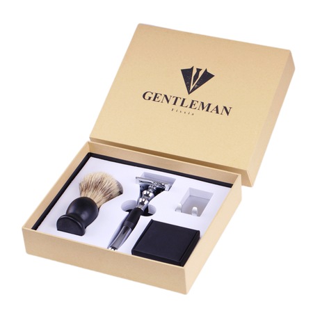 Set barbierit cu aparat de ras clasic Fixxia Safety Razor, maner din ...