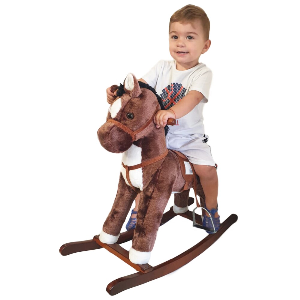 Balansoar copii cu sunete realistice, Calut Maro din plus, 76x70x29cm ...