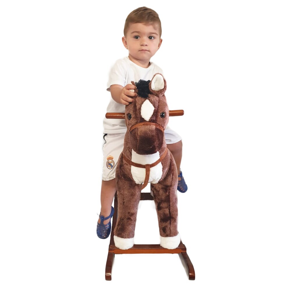 Balansoar copii cu sunete realistice, Calut Maro din plus, 76x70x29cm ...