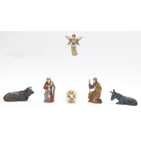 Set 6 figurine Isus, Maria, Iosif, Gloria si animale seria 8 cm - eMAG.ro