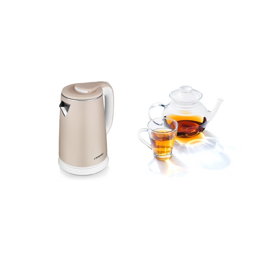 Fierbator electric Inox, Aurora AU186, interior, 1,8L, Bej - eMAG.ro