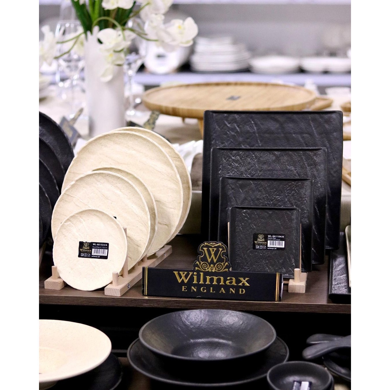 Комплект 6 чинии Wilmax England, Порцелан, Черен - eMAG.bg