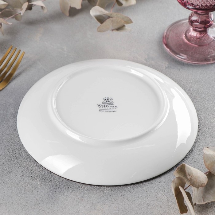 Кръгла чиния Wilmax England, Порцеланова, Зелен, 18 см - eMAG.bg