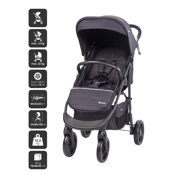 Carucior Style 3 in 1 Black, BabyGo - eMAG.ro