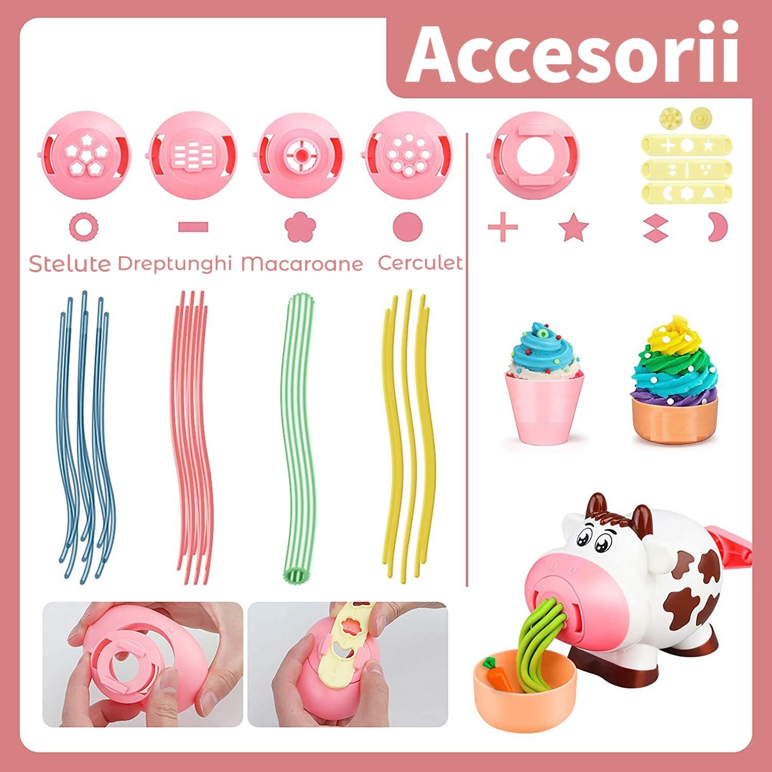 Set Plastilina Creativ, Model Bucatarie, 29 piese, Include 8 Cutii cu ...