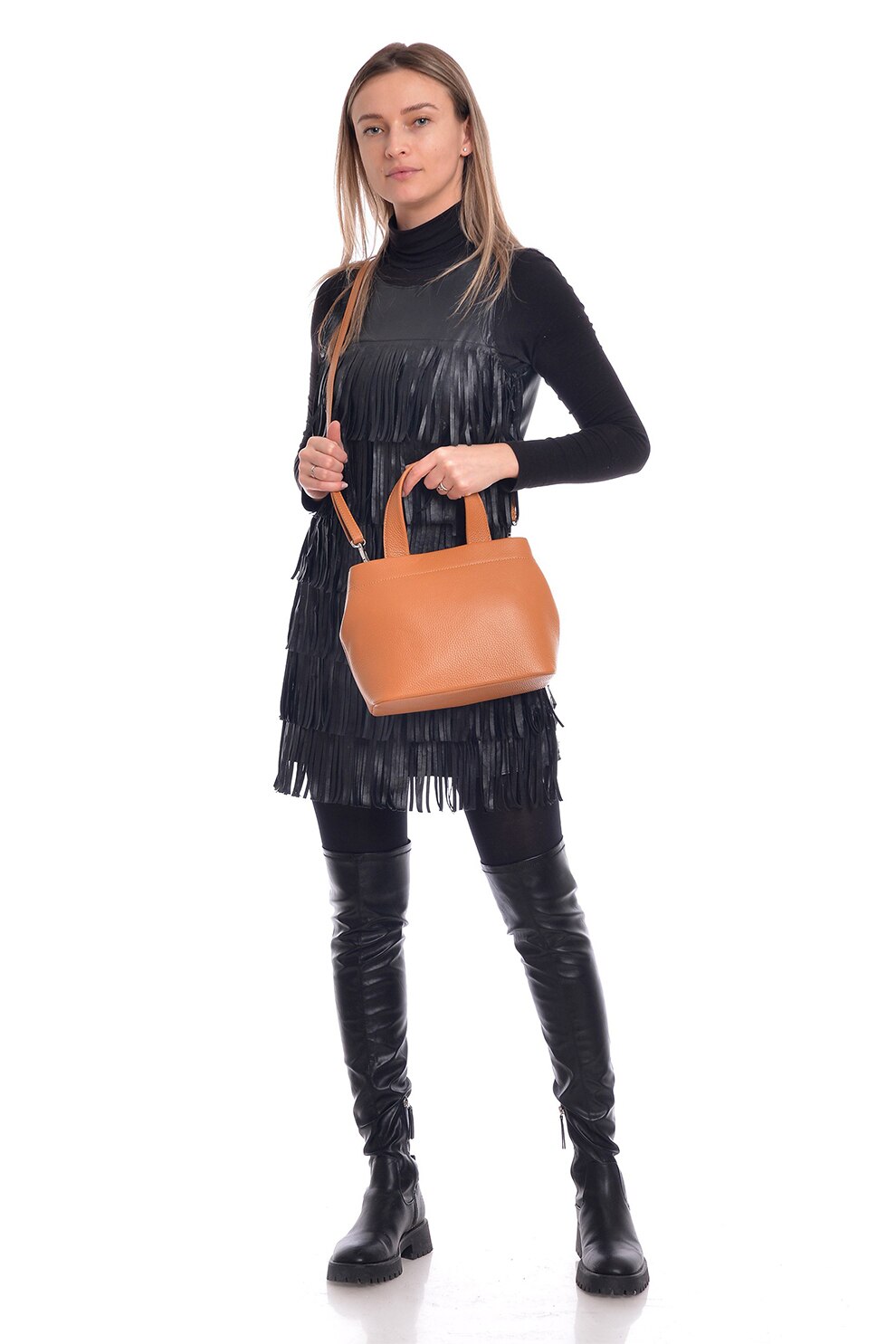 Isabella Rhea, Tote fazonú kis bőrtáska, Okkersárga - eMAG.hu