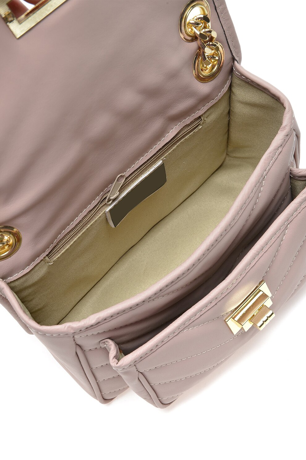 Isabella Rhea, Geanta crossbody din piele cu bareta din lant, Roz ...