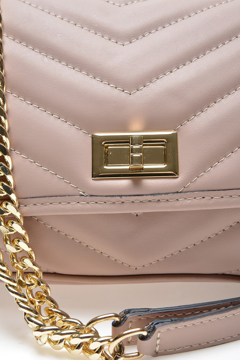 Isabella Rhea, Geanta crossbody din piele cu bareta din lant, Roz ...