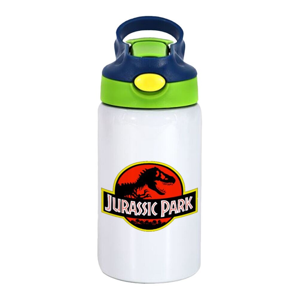 Termos Jurassic Park, Pentru copii, Inox, 350 ml, Capac Verde/Albastru ...