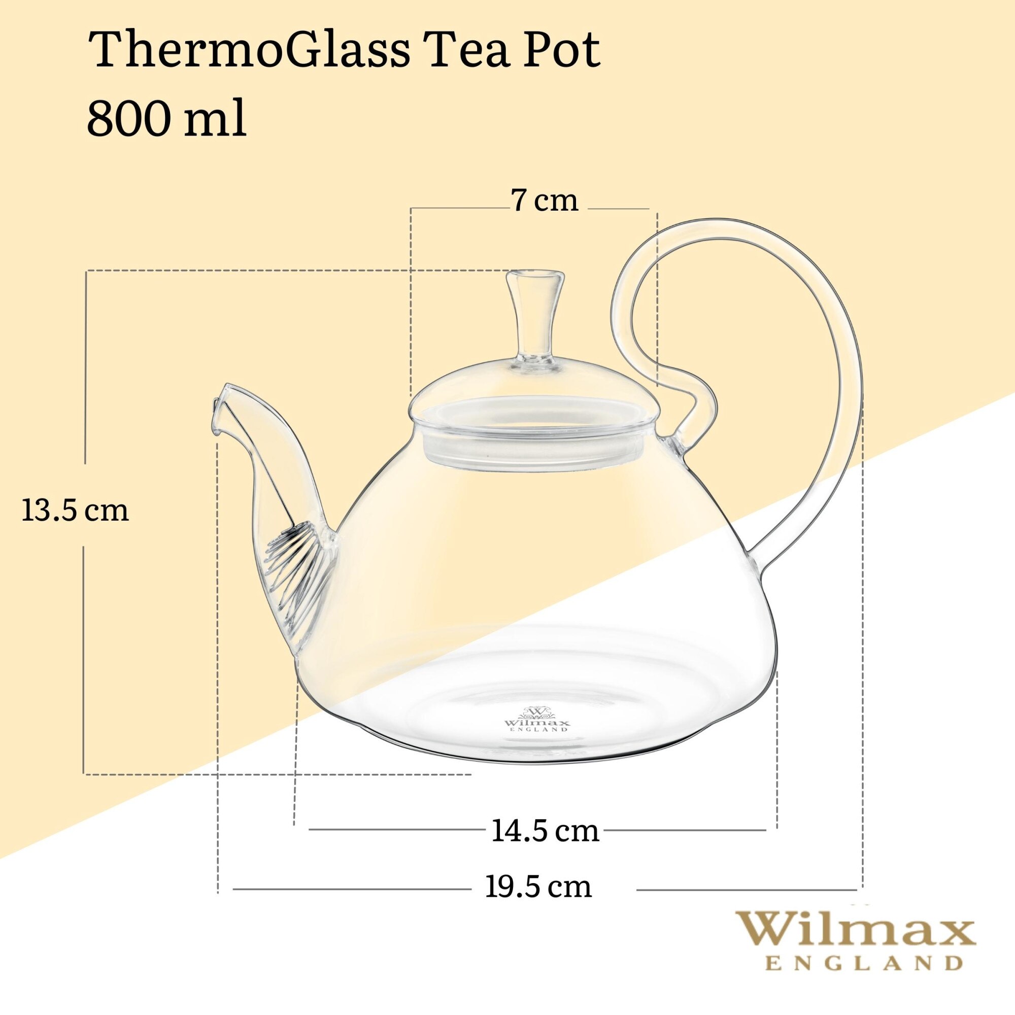 Ceainic, Wilmax England, Sticla, 800 ml, Transparent - eMAG.ro