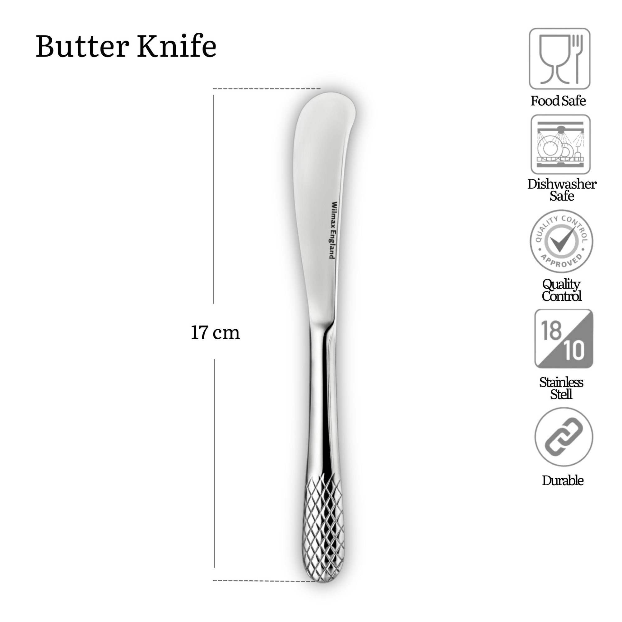 Cutit pentru unt, Wilmax England, Otel inoxidabil, 17 cm, Argintiu ...