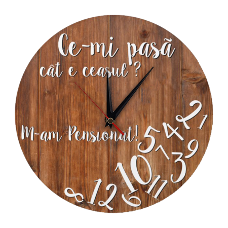 Ceas Cadou Pensionare Ce-mi Pasa Cat e Ceasul Personalizat din Lemn ...