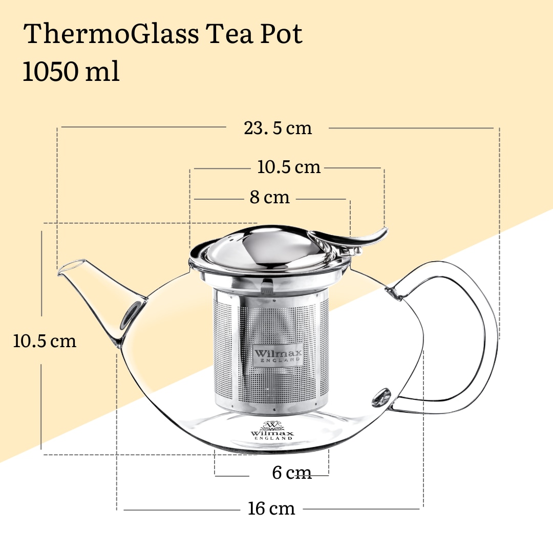 Ceainic, Wilmax England, Sticla, 1050 ml, Transparent - eMAG.ro