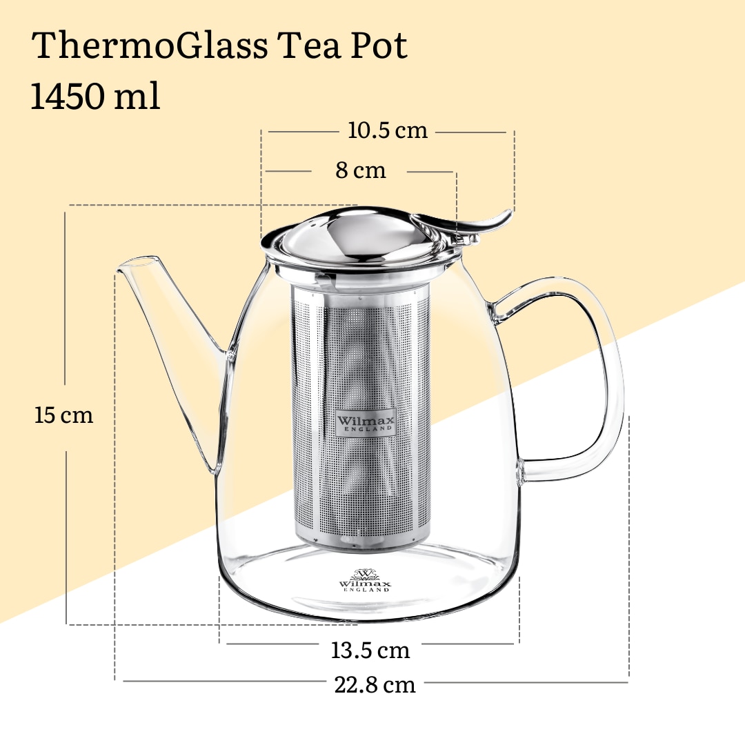 Ceainic, Wilmax England, Sticla, 1450 ml, Transparent - eMAG.ro