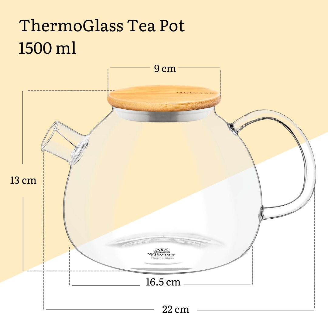 Ceainic, Wilmax England, Sticla, 1500 ml, Transparent - eMAG.ro