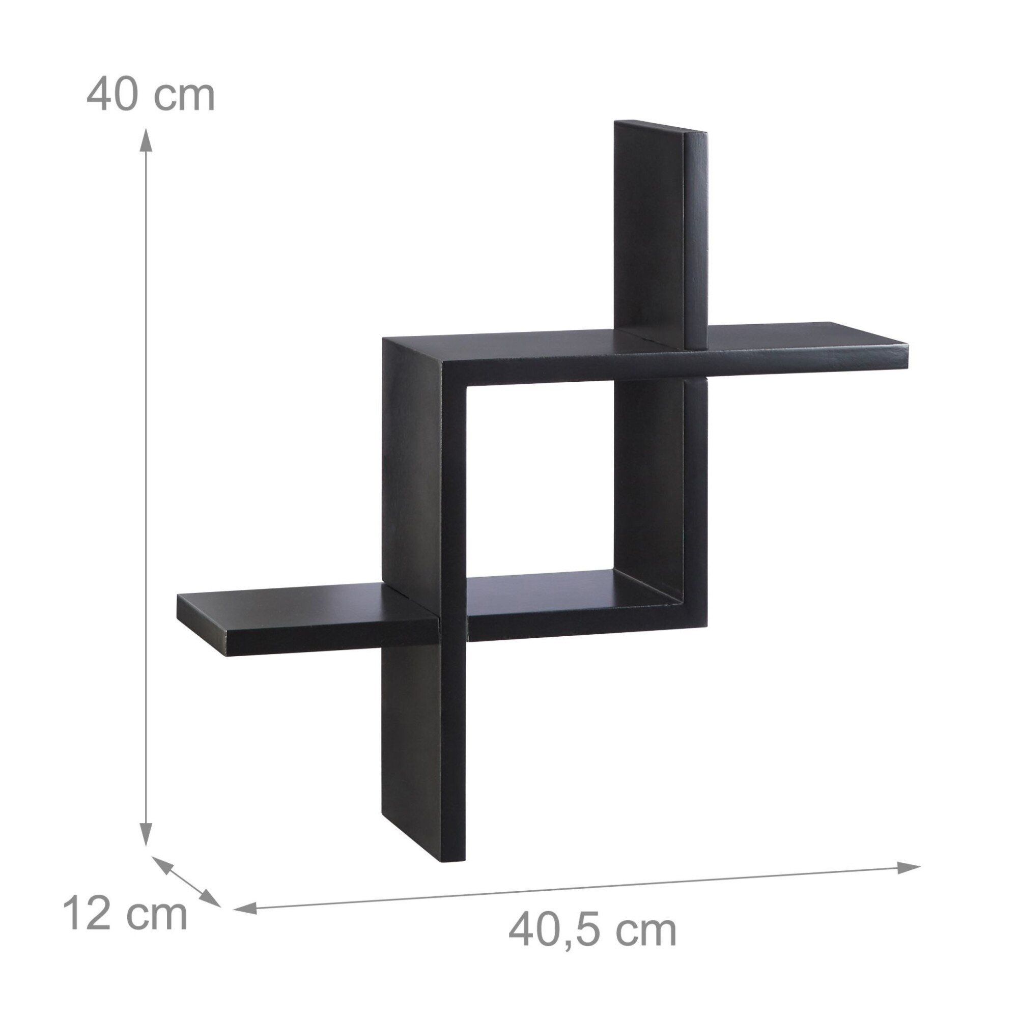 Raft de perete RelaxDays, negru, 40 x 40.5 x 12 cm - eMAG.ro