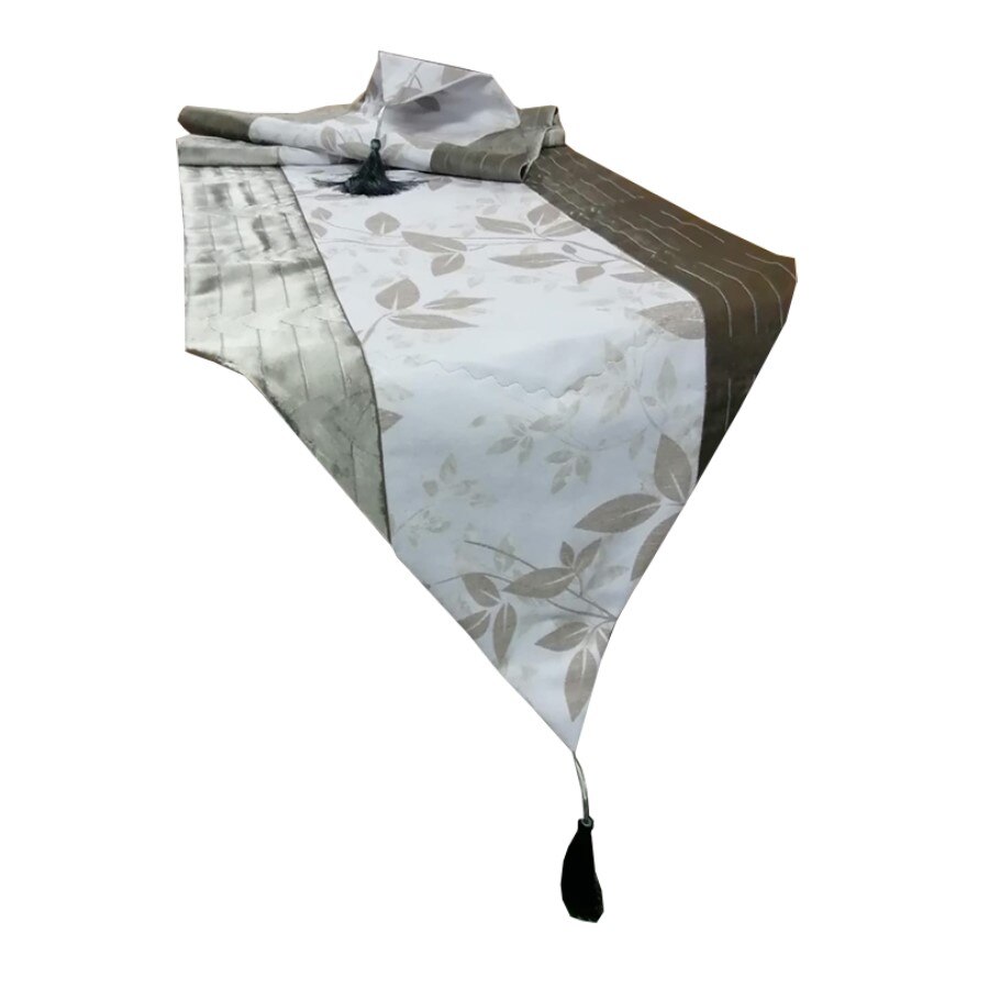 Traversa de masa Casa Bucuriei, model Festiv, bej argintiu, 40 cm x 140 ...