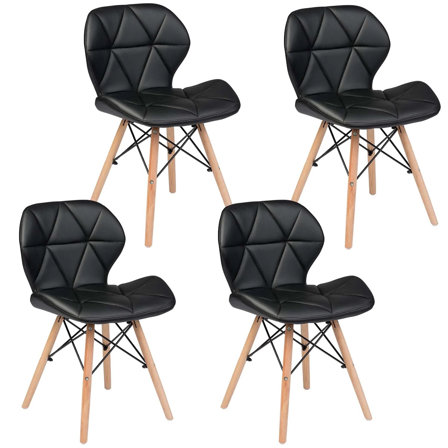Set 4 scaune negre scandinave Sofotel Sigma - eMAG.ro