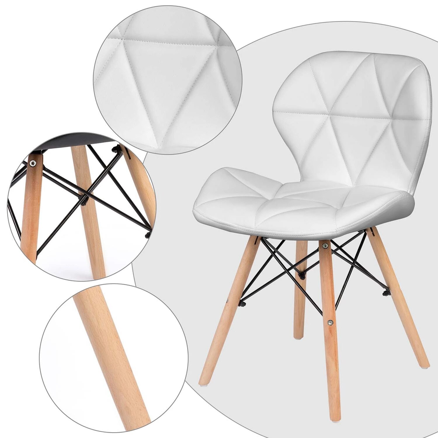 Set 2 scaune albe scandinave Sofotel Sigma - eMAG.ro